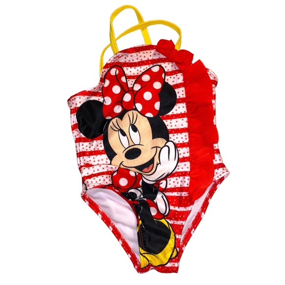 Disney | Swim | Minnie Mouse Swimsuit Sz 2t Toddler Girl Red White ...